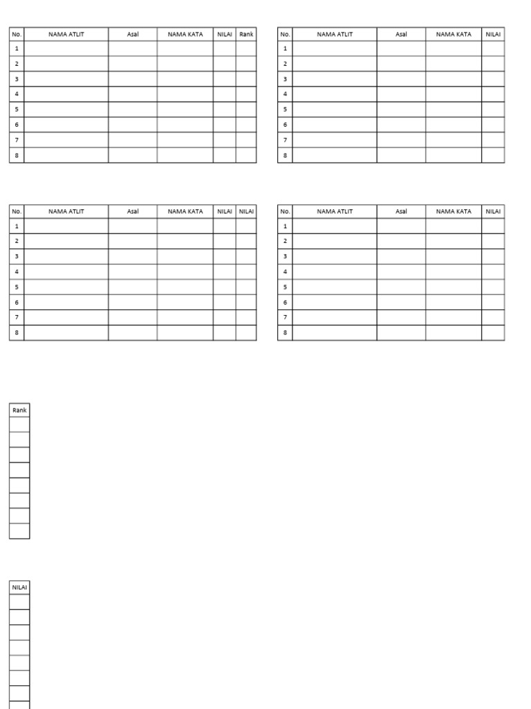 Form Kata Nilai Atlet | PDF