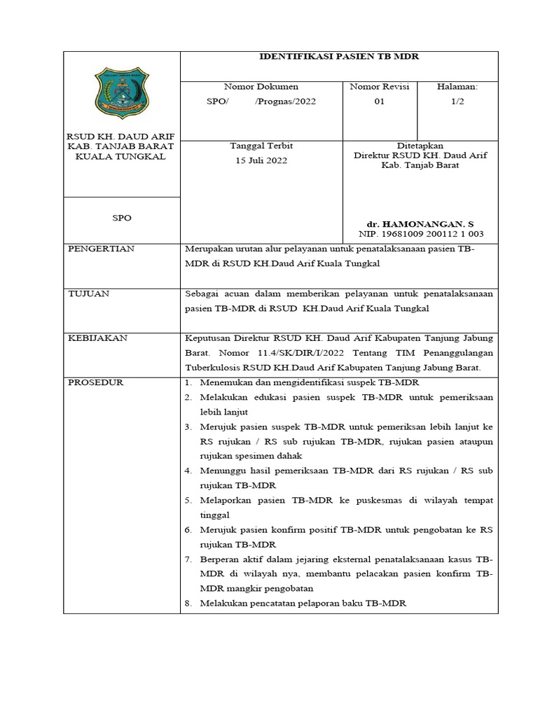 Identifikasi Pasien TB MDR | PDF