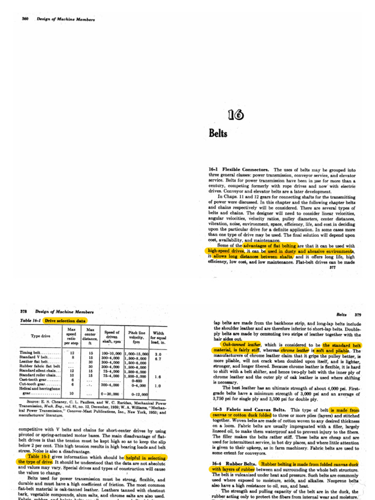 Flat Belt Lecture Notes | PDF