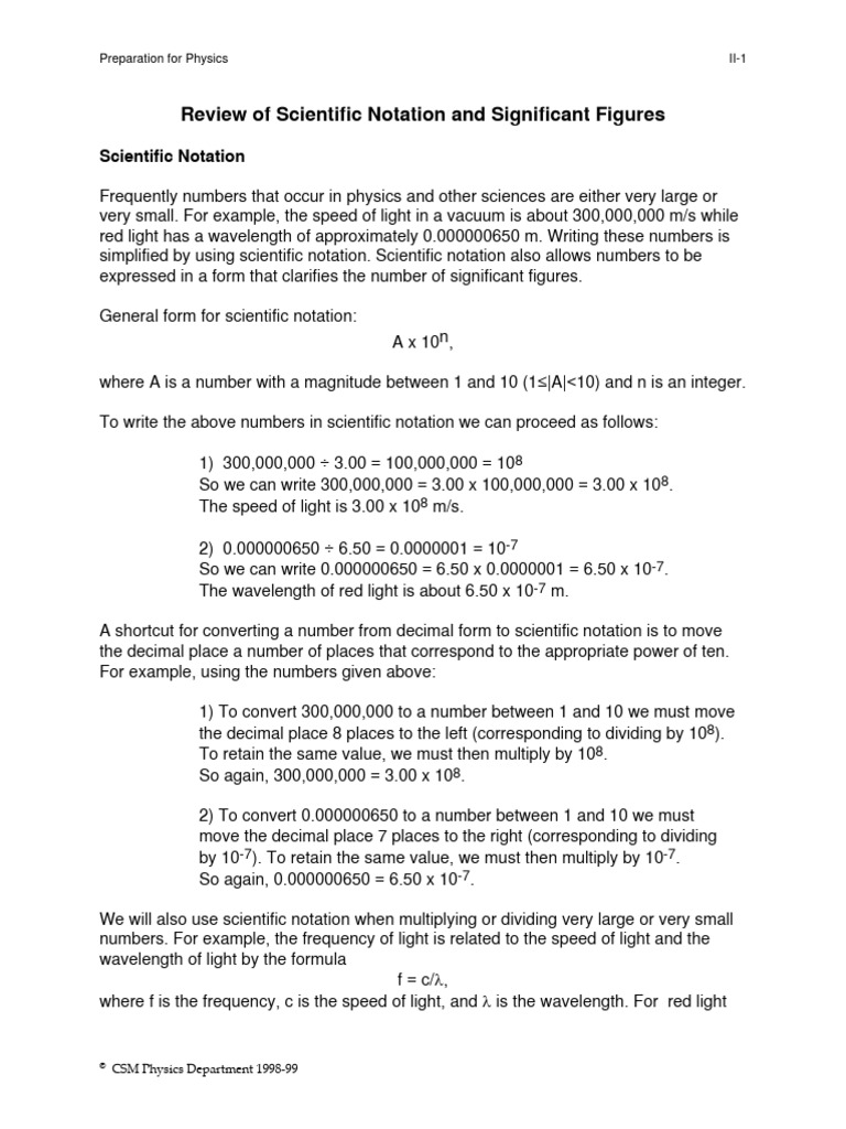 Review-of-Scientific-Notation-and-Significant-Figures Ewan | PDF