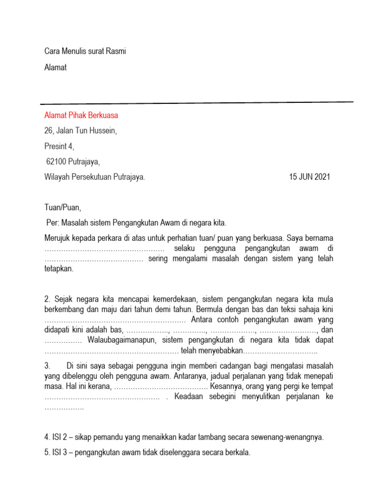 Cara Menulis Surat Rasmi f5 | PDF