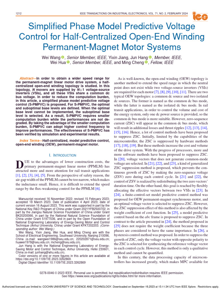 Simplified Phase Model Predictive Voltage Control For Half-Centralized Open-End Winding ...