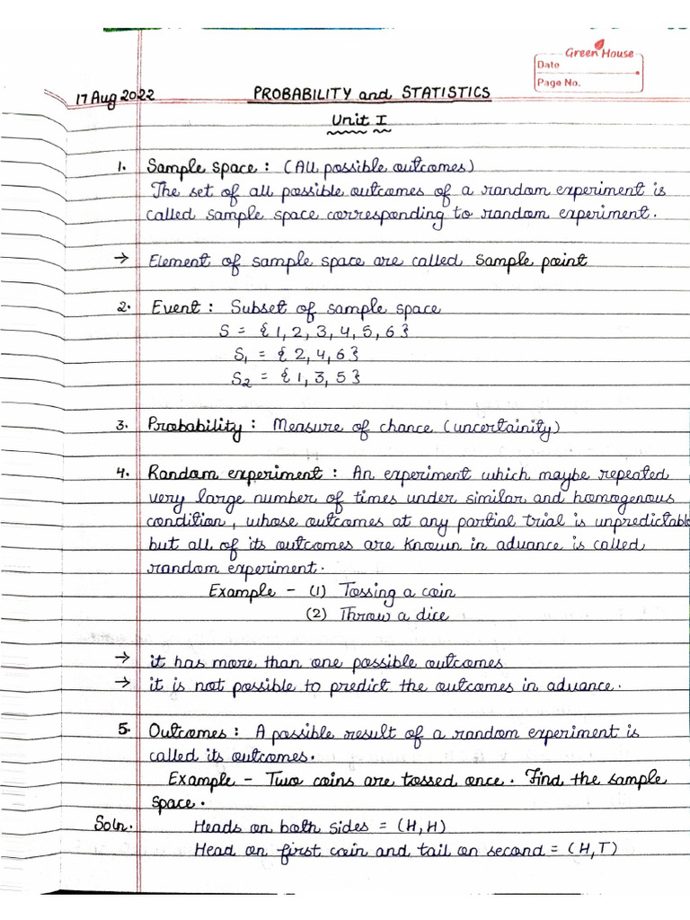 Probability Notes | PDF
