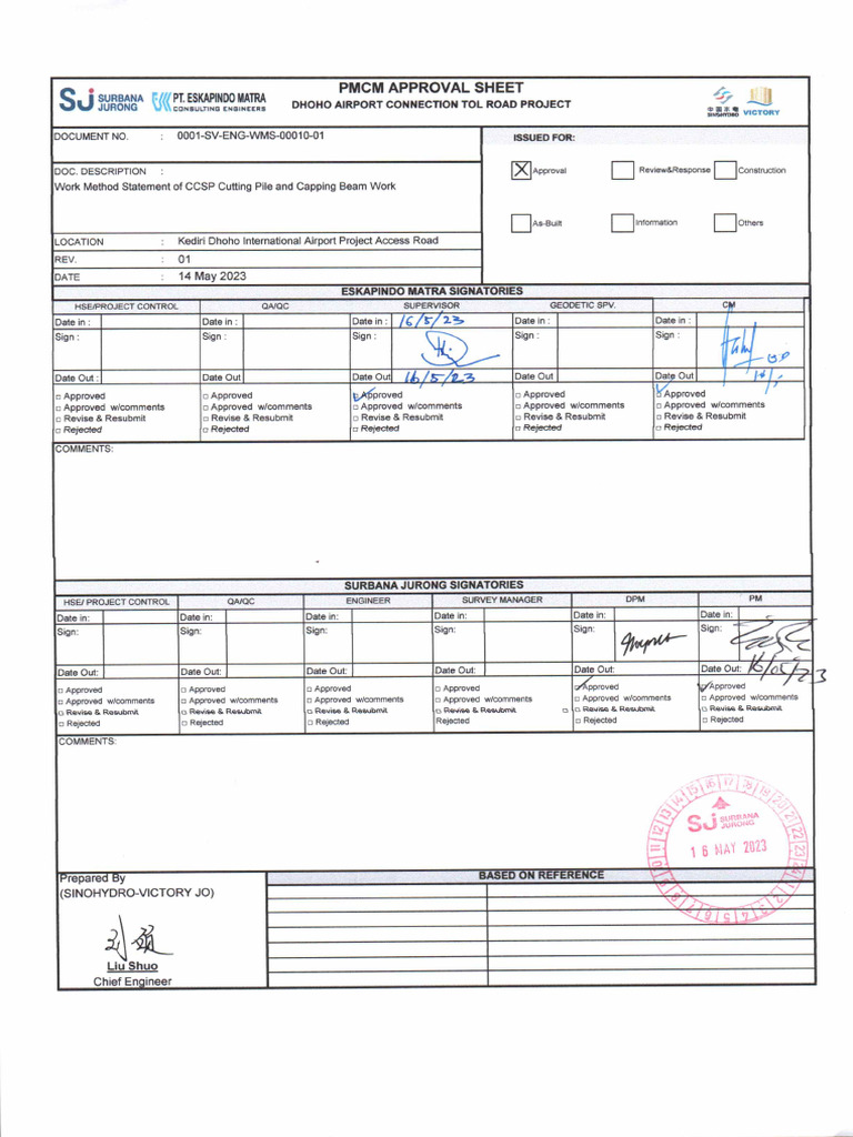 WMS of CCSP Cutting Pile and Capping Beam | PDF
