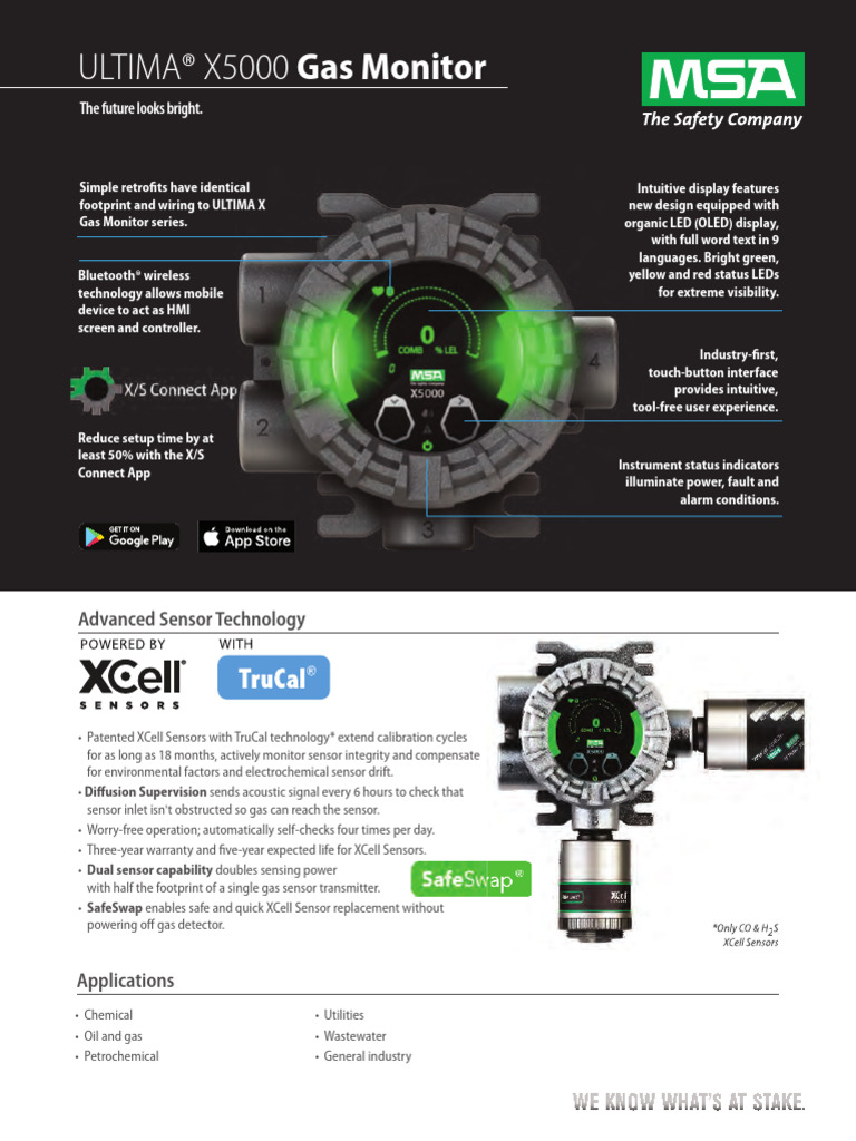 Ultima X5000 Gas Monitor Data Sheet-En | PDF | Sensor | Physical Sciences