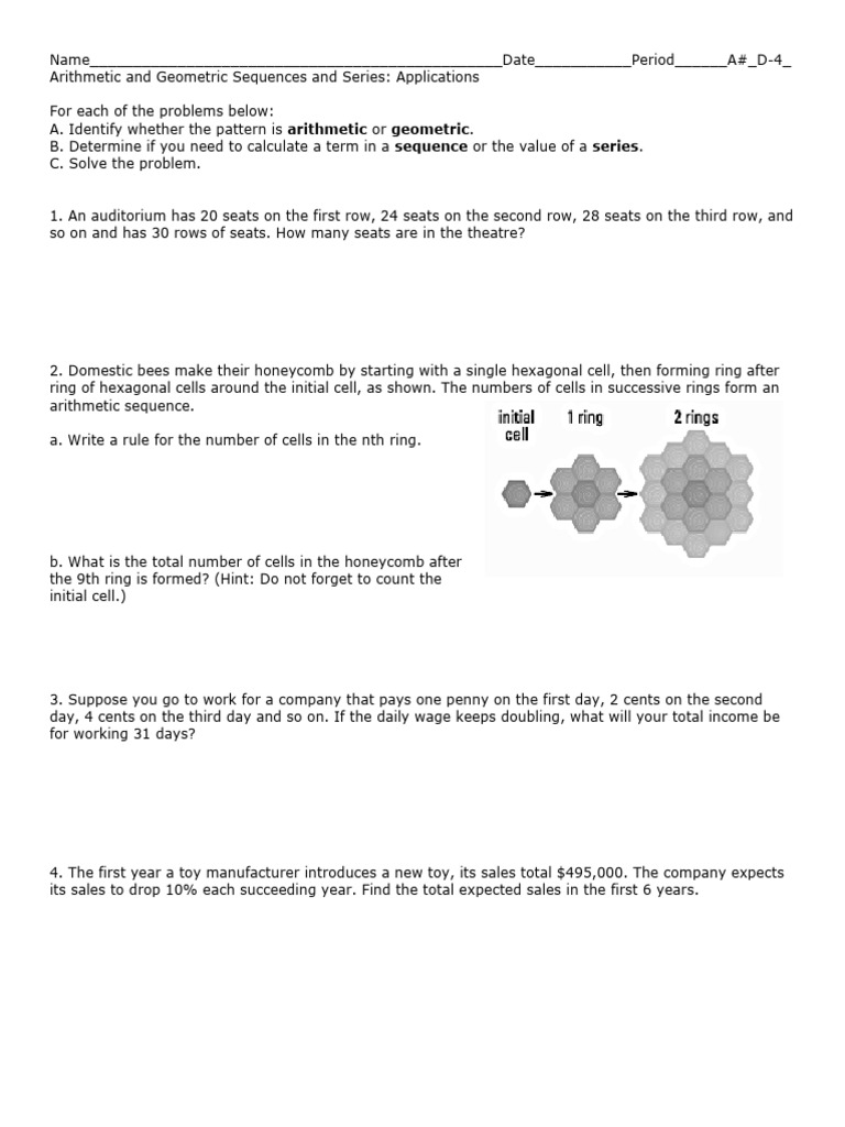 Sequences and Series Word Problems | PDF
