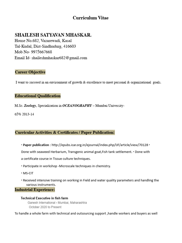 Shailesh Mhaskar Resume2022 | PDF