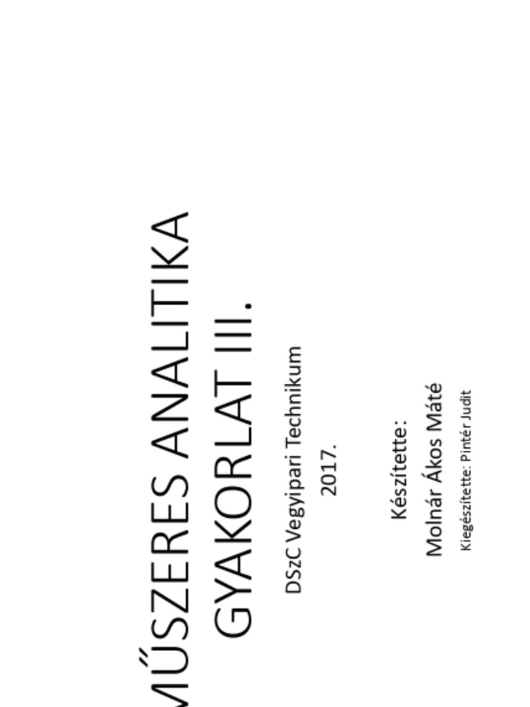 MŰSZERES ANALITIKA GYAKORLAT III. - Rotated | PDF