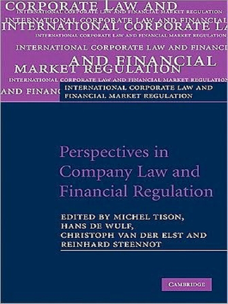 Perspectives in Company Law and Financial Regulation (International ...