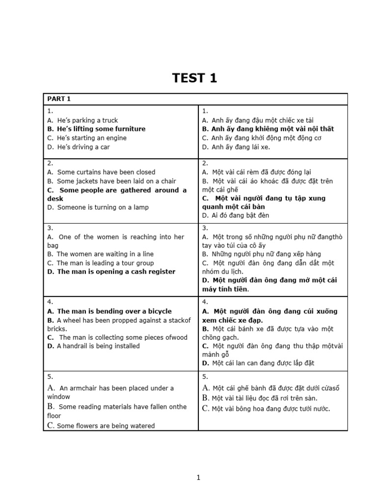 GIẢI CHI TIẾT LC TEST 1 | PDF