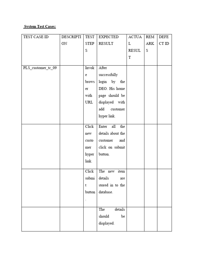 System Test Cases Pdf