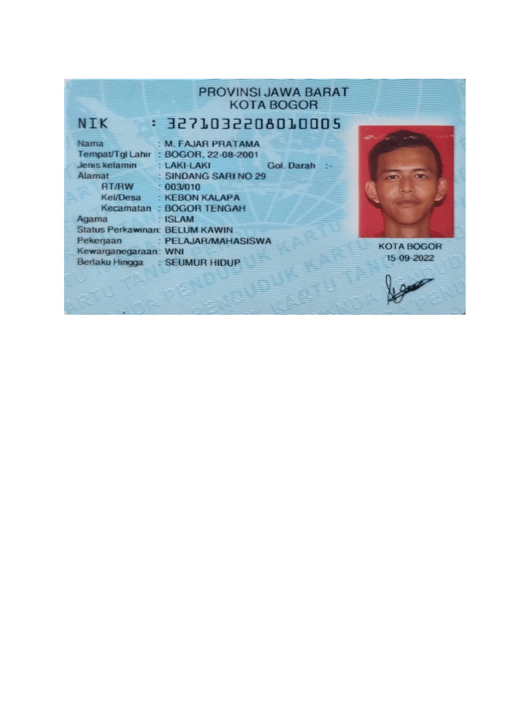 KTP M. Fajar Pratama | PDF