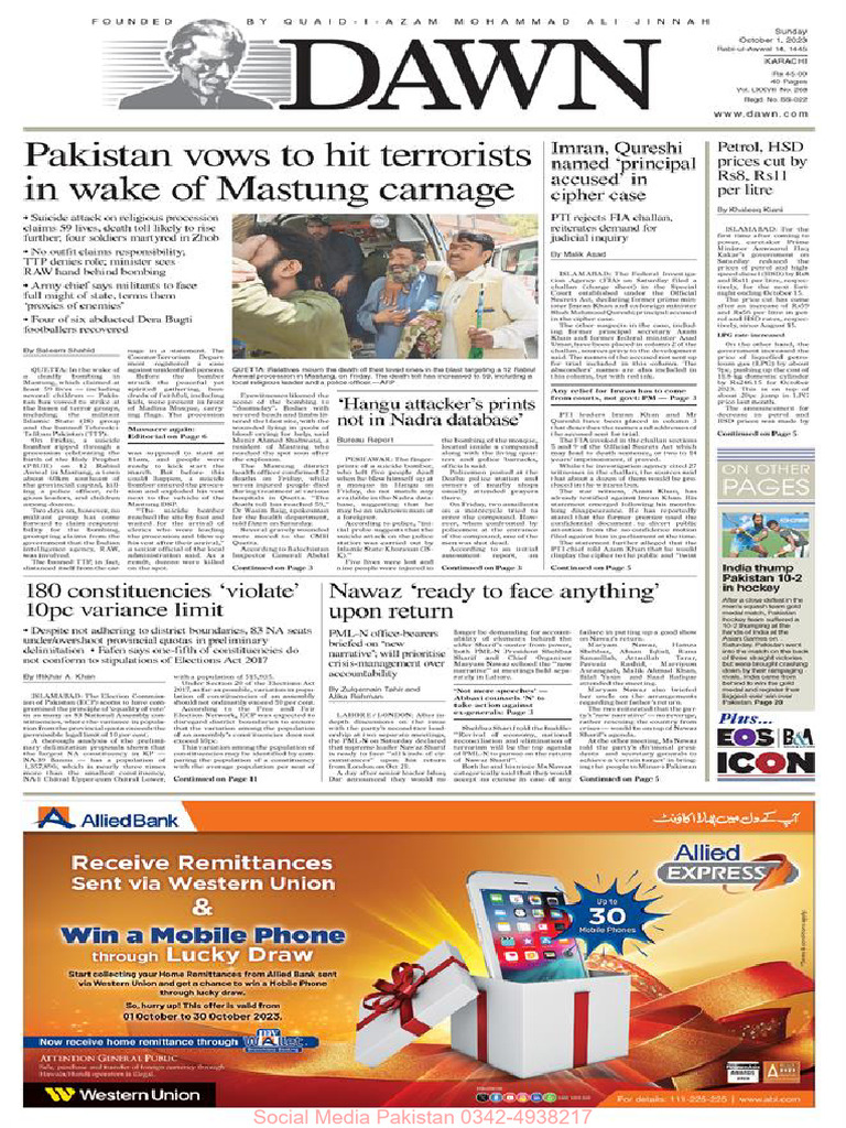Daily Dawn 1 Oct 2023 | PDF | Social Media | Popular Culture & Media ...