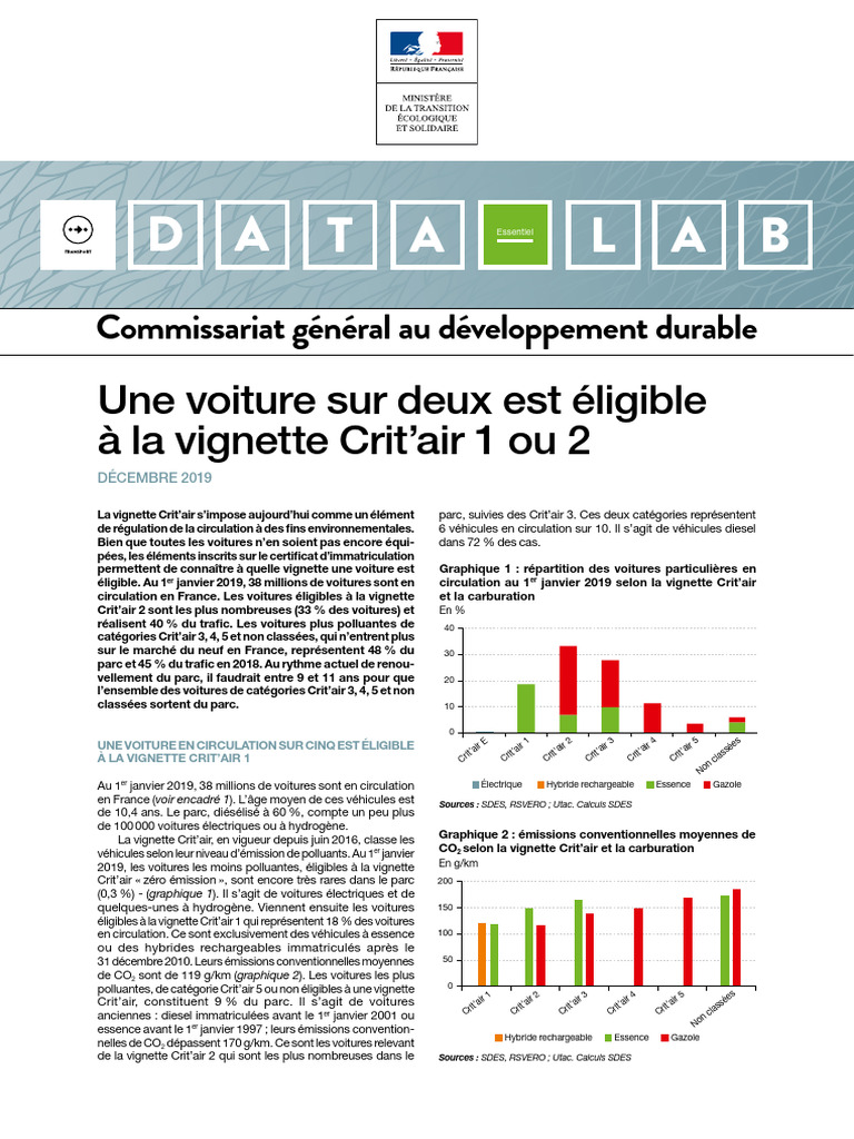 Datalab Essentiel 197 Vignette Crit Air Decembre2019 | PDF