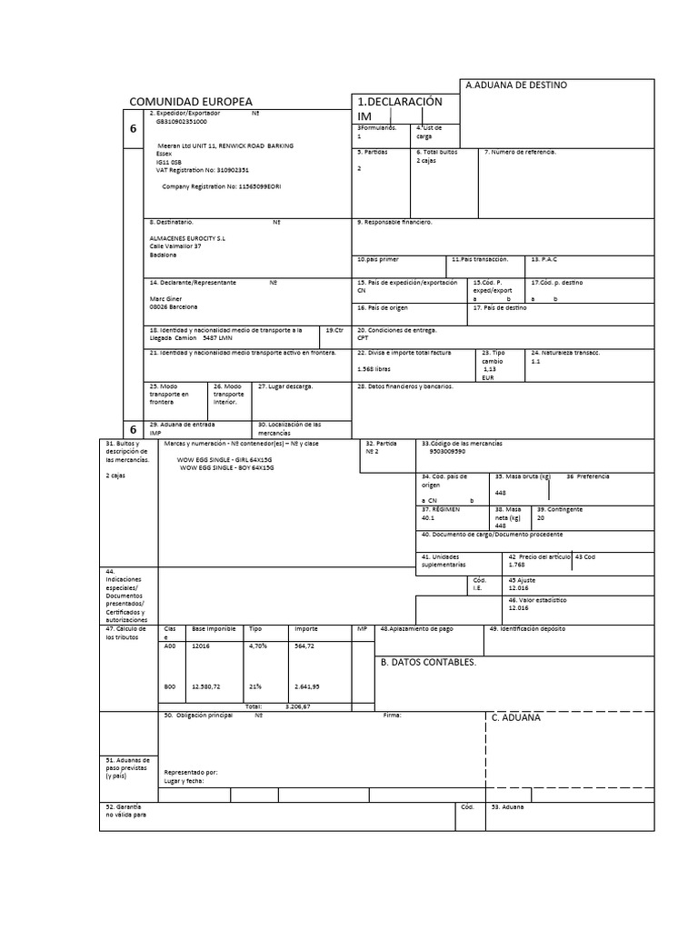 Dua Importación 1 | PDF