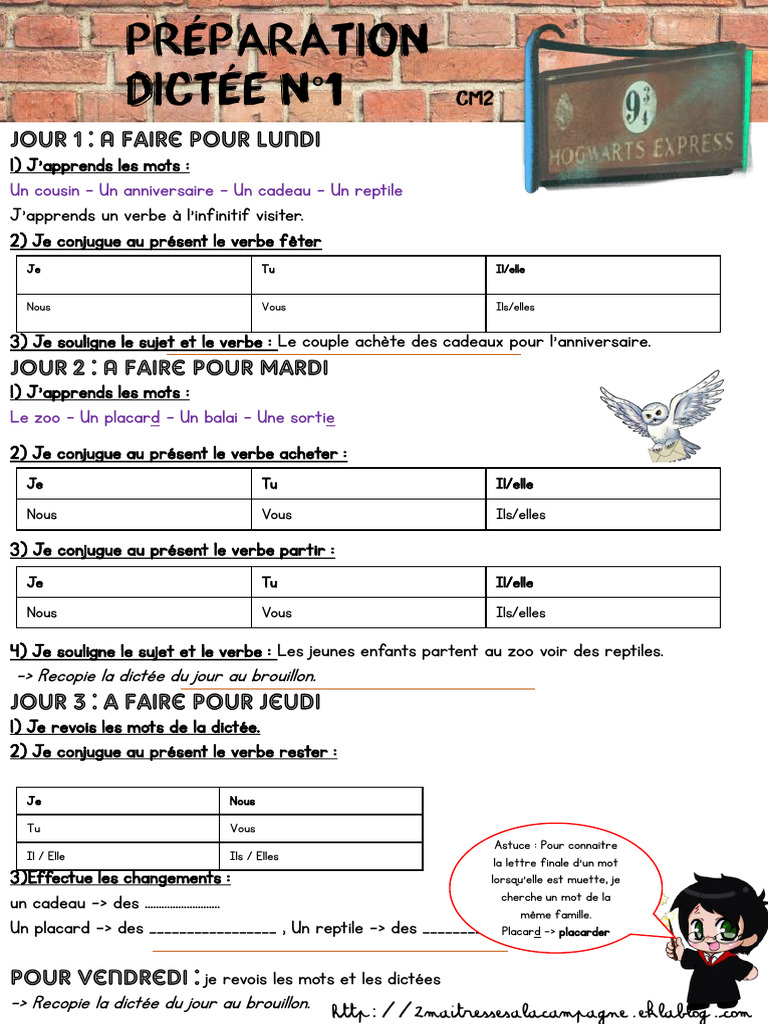 Preparation Dictees P1 CM2 | PDF