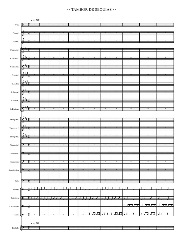 Tambor de Sequias Completo Arboneo-BANDA - v5 - Partitura Completa | PDF