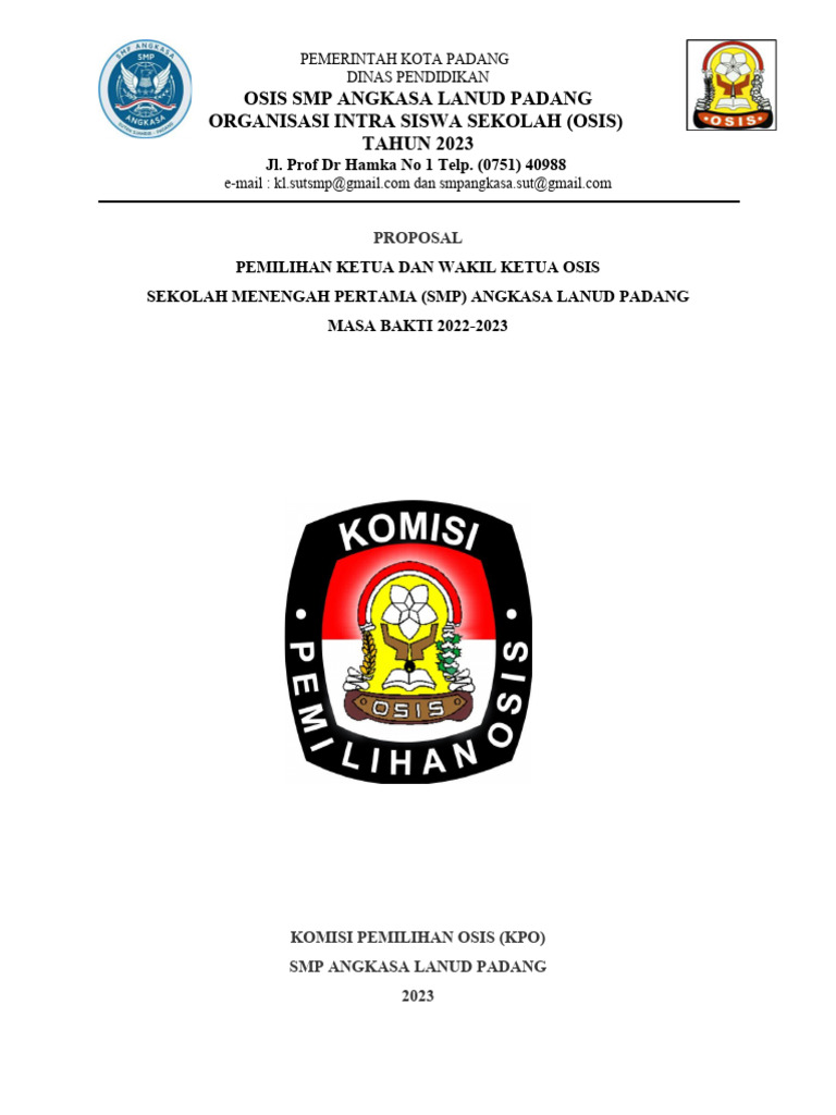 Proposal Pemilihan Ketua Osis | PDF | Karier & Perkembangan | Ilmu Sosial