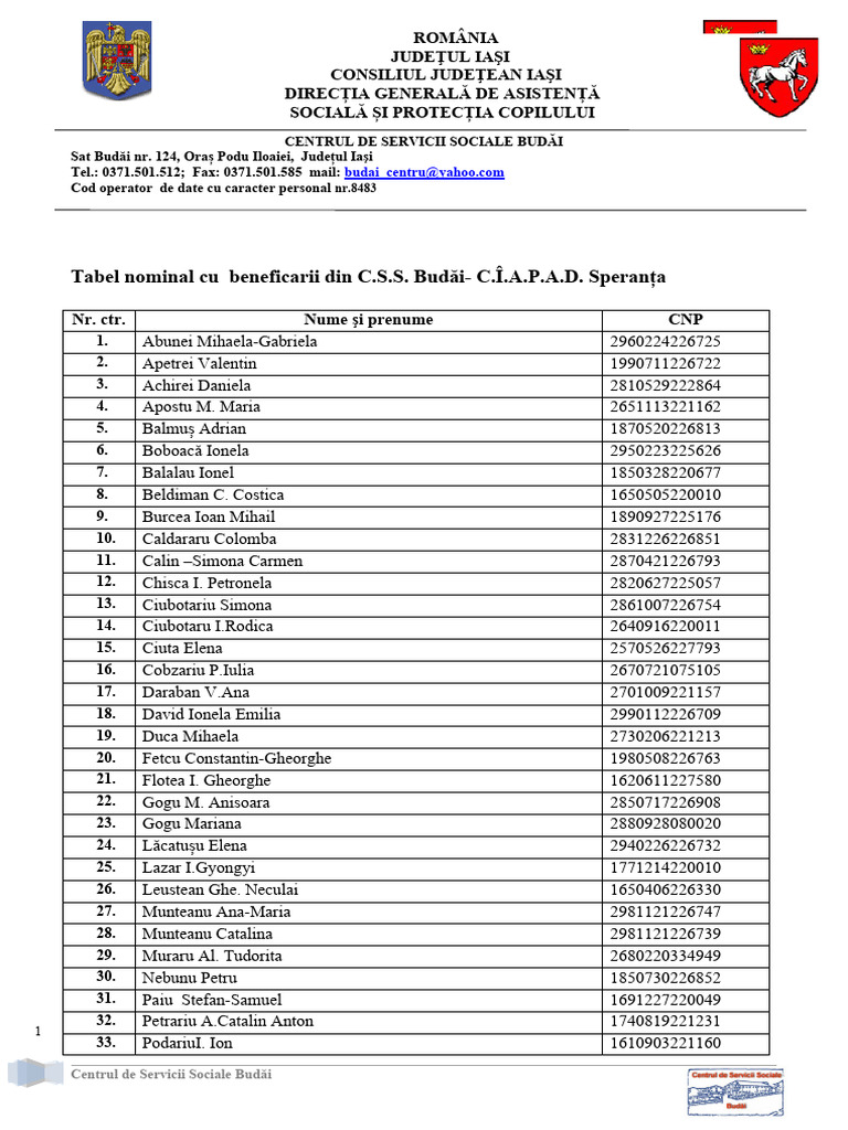 Tabel Prezenta Si Fluctuatie CSS | PDF
