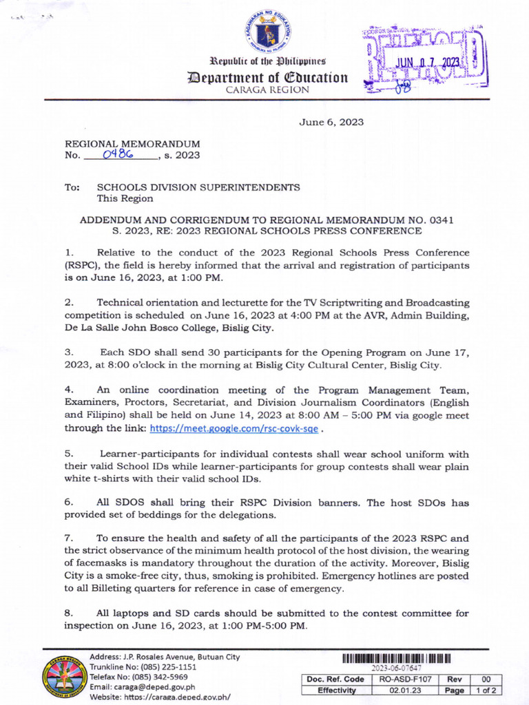 Addendum RSPC 2023 2 | PDF