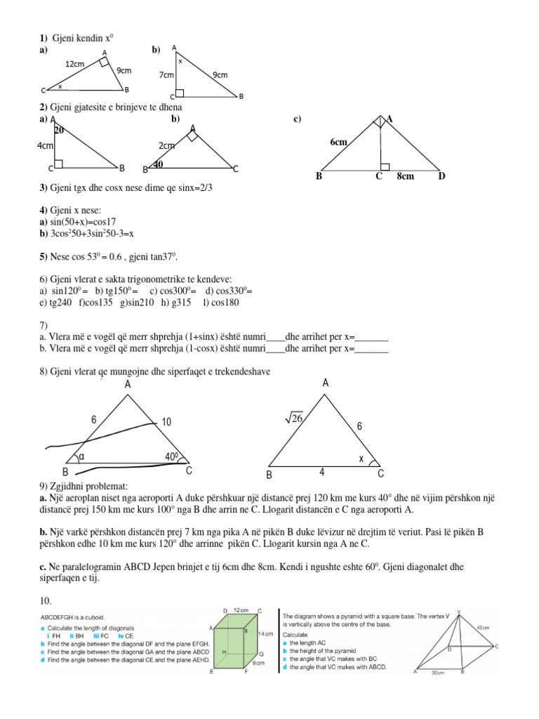 WORKSHEET (Trigonometri) | PDF
