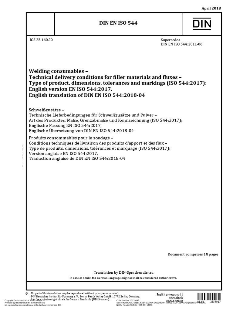 Din en Iso 544 | PDF