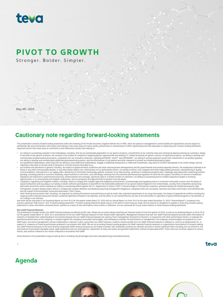 Teva Investor Day Presentation May 18 V Final | PDF | Finance & Money Management
