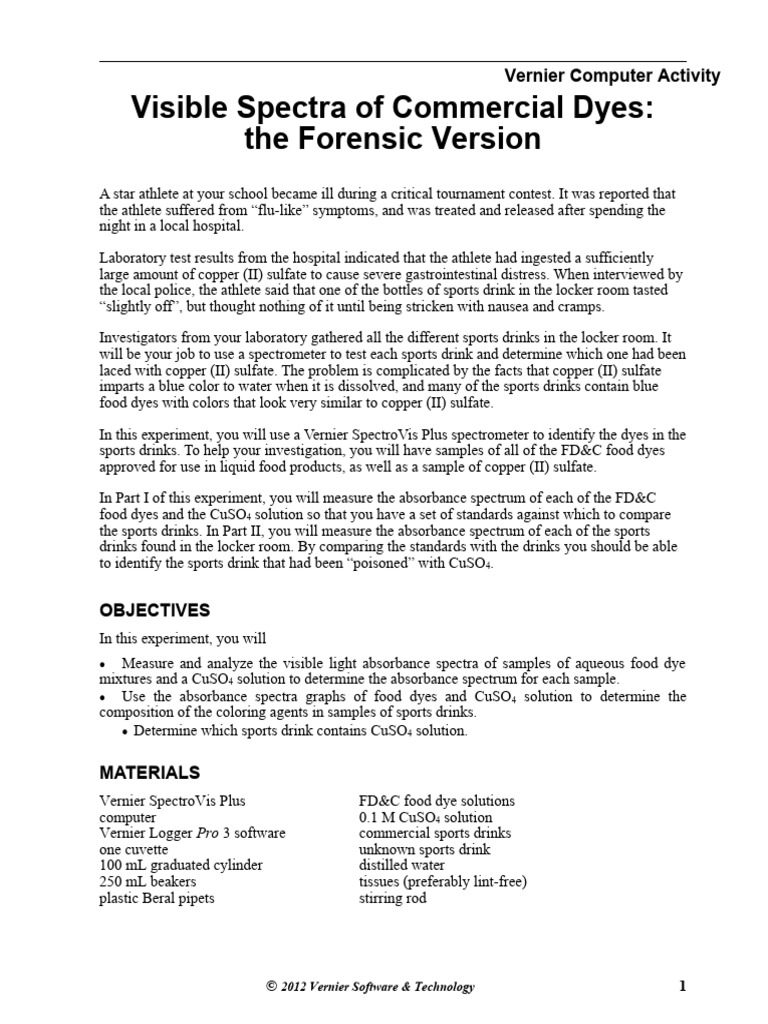 Food Dye Forensics | PDF | Spectroscopy | Absorbance
