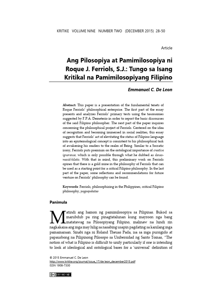 Ang Pilosopiya at Pamimilosopiya Ni Roqu | PDF