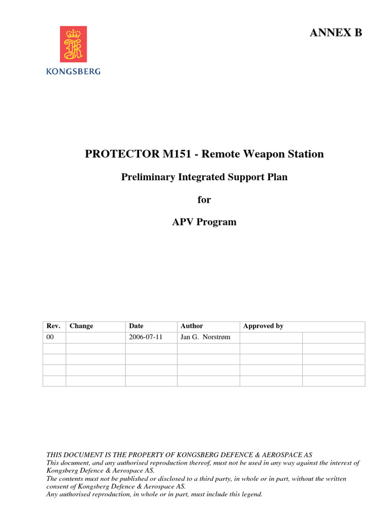 Kongsberg - 008 Annex B - Integrated Logistic Support | PDF ...