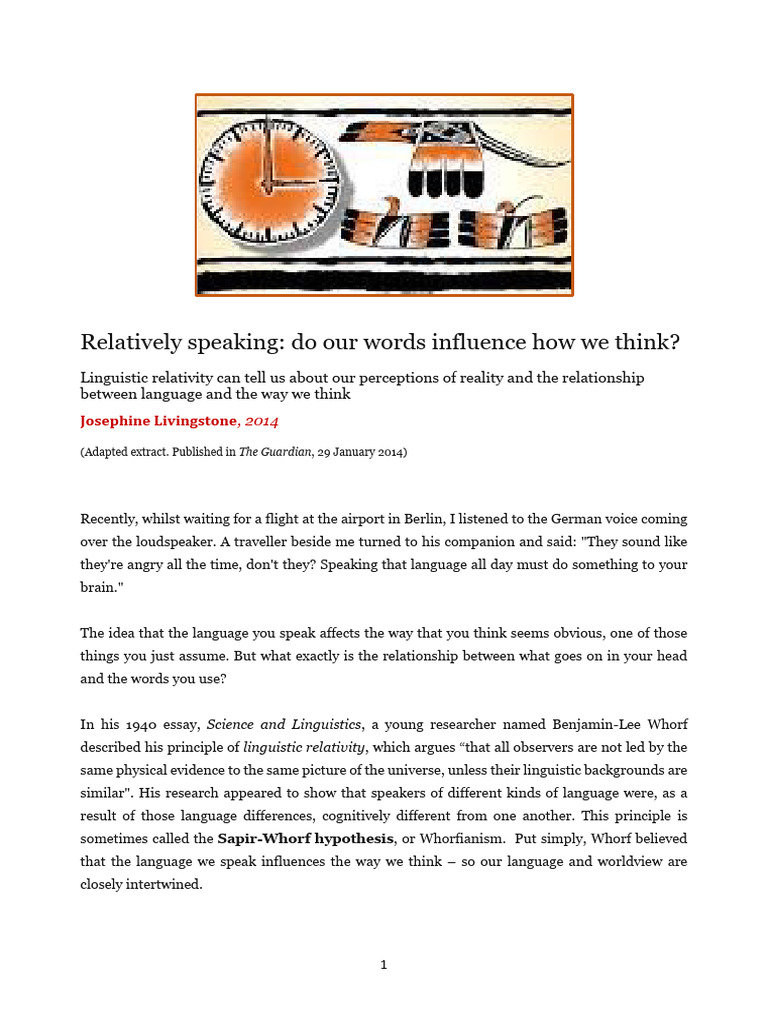 Reading 1 - Linguistic Relativity | PDF