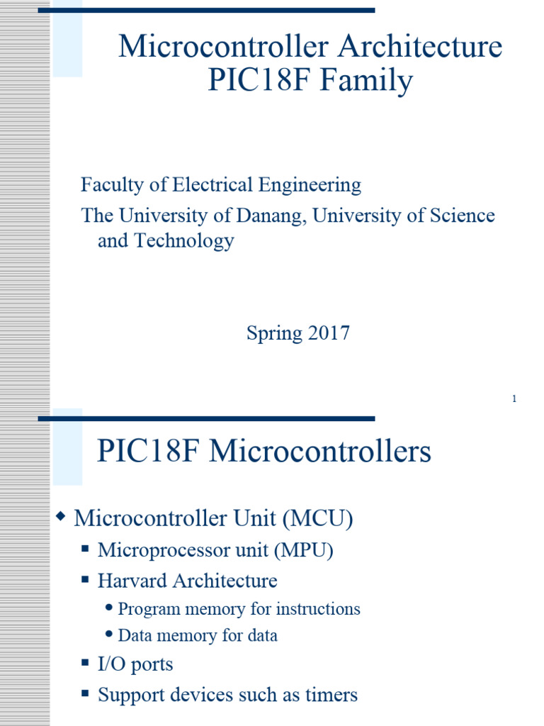 Microcontroller Architecture PIC18F Family | PDF