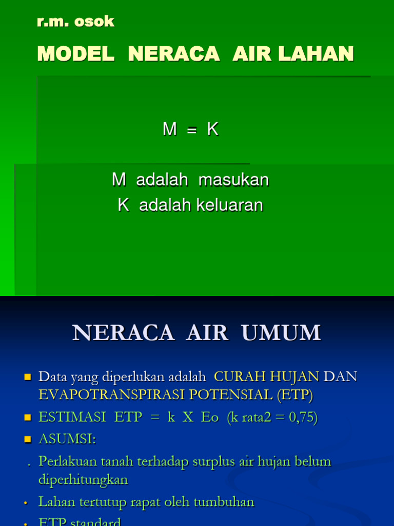 2022 - Model Neraca Air Lahan | PDF