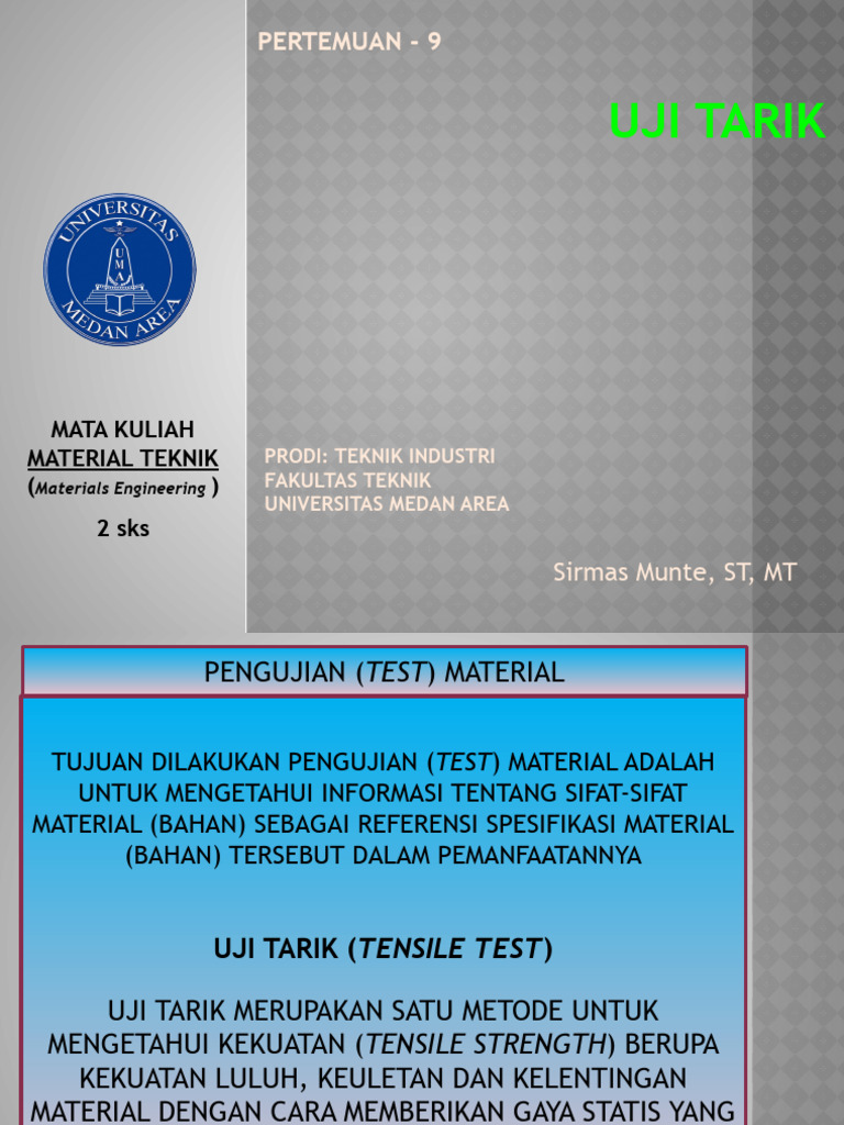 MT 9. Uji Tarik | PDF