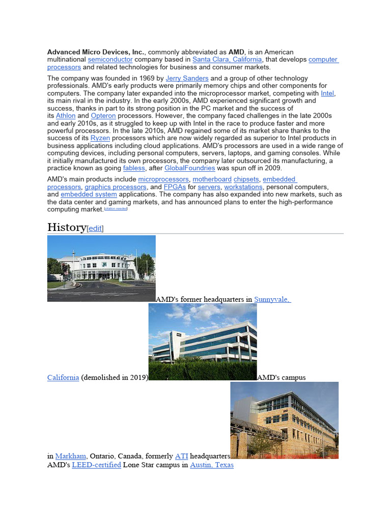 History: Semiconductor Santa Clara, California Computer Processors ...