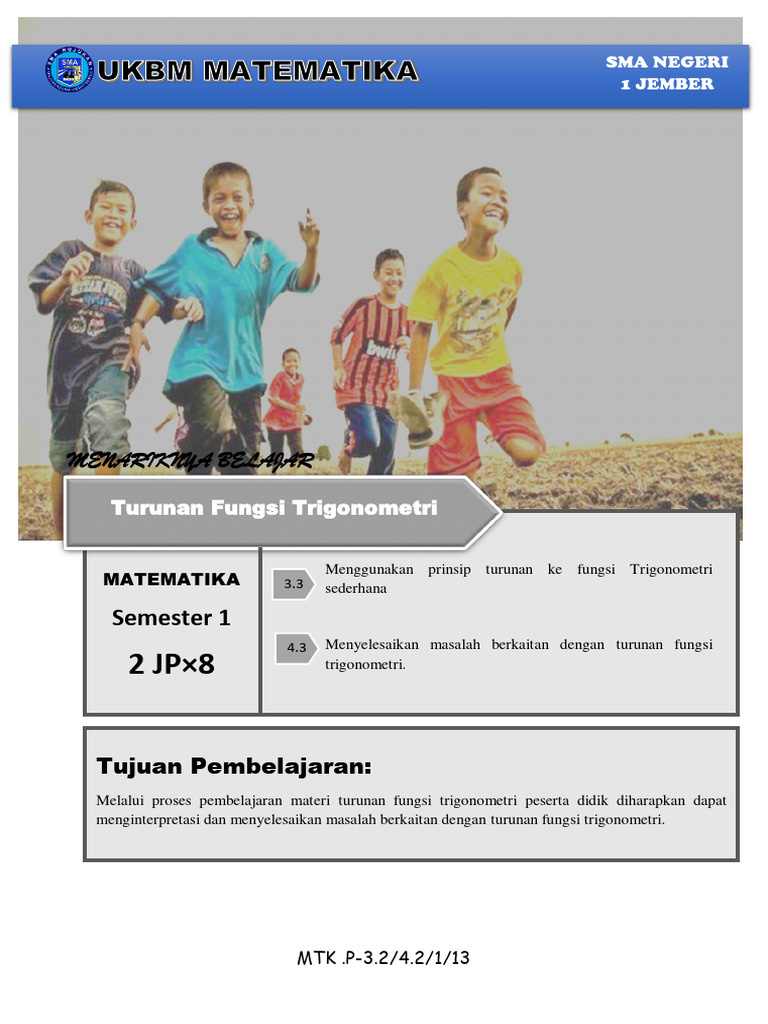 Ukbm 3.3-4.3-1-14 Prinsip Turunan Ke FGS Trigonometri | PDF