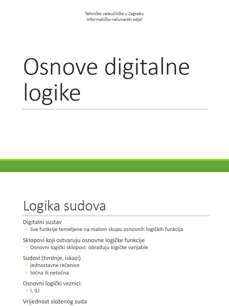 5) 5. Osnove Digitalne Logike | PDF