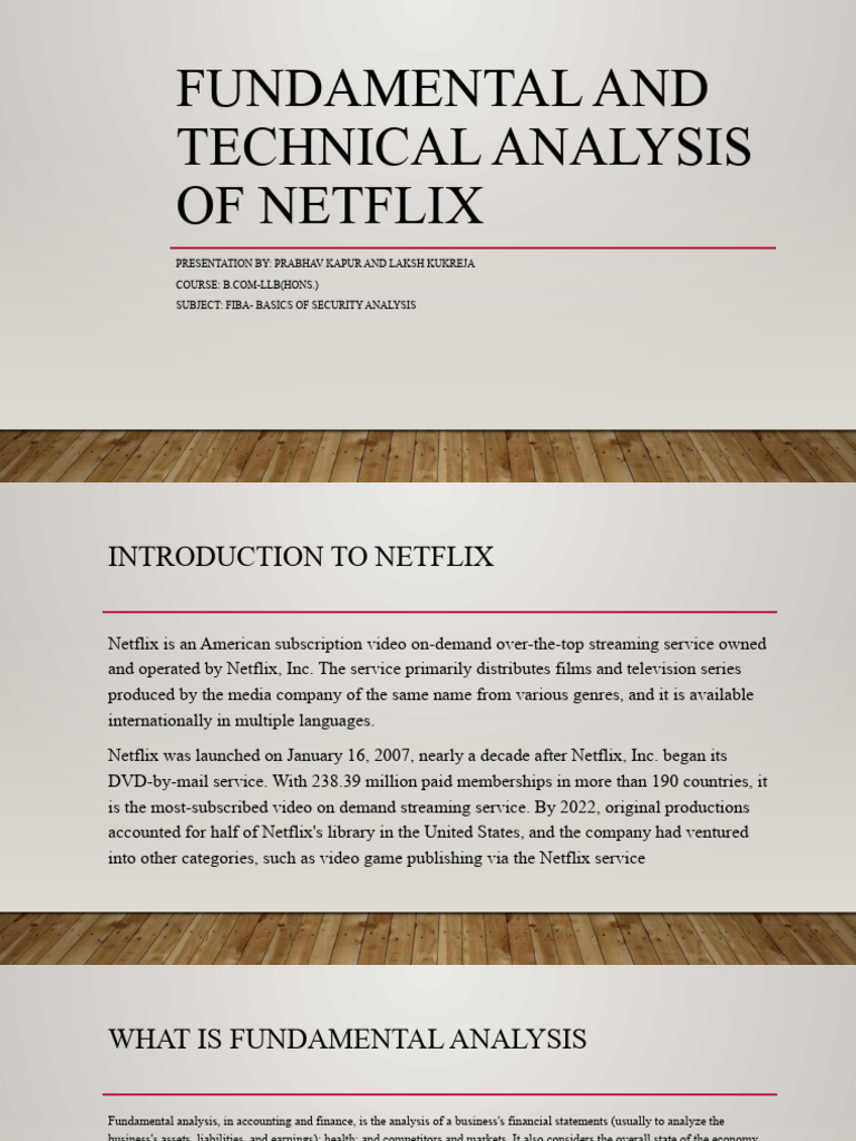 Fundamental and Technical Analysis of Netflix | PDF
