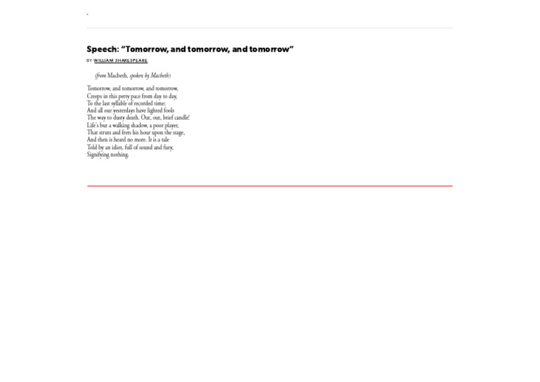 S6 - Tomorrow, and Tomorrow, and Tomorrow Macbeth in Macbeth | PDF