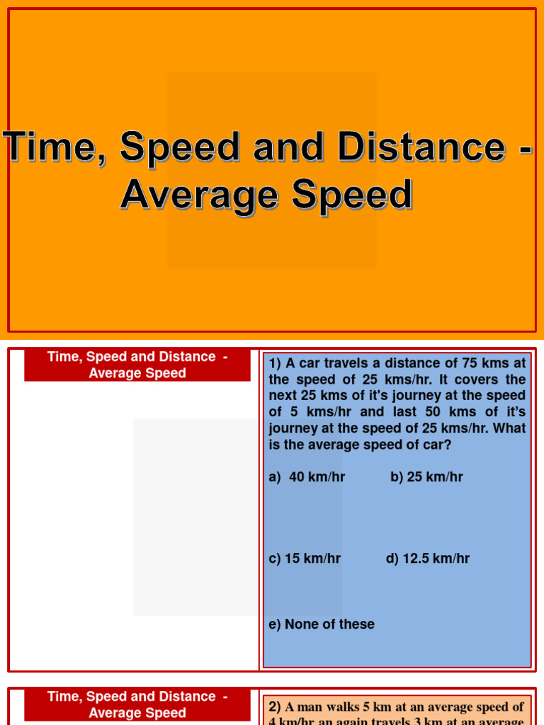 487, 001. TSD Average Speed PDF | PDF | Speed | Mechanics