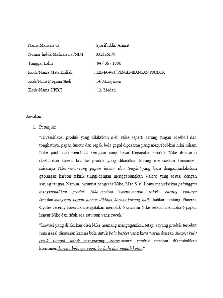 Tugas 3 Pengembangan Produk | PDF