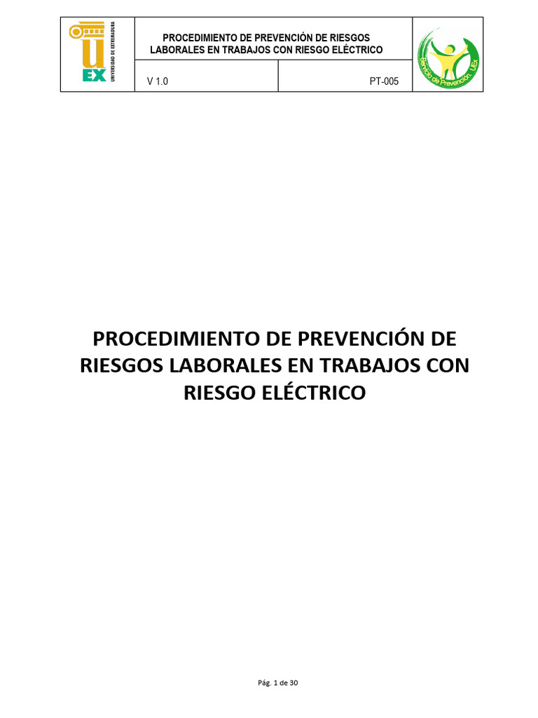 PT005. Procedimiento de Prevencion de Riesgos Laborales en Trabajos Con ...