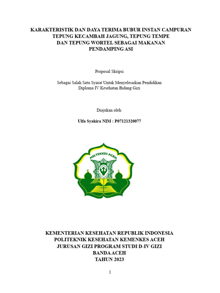 Ulfa Syakira Proposal Skripsi | PDF | Teknologi & Rekayasa