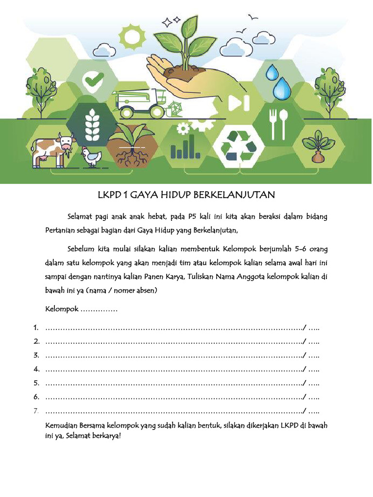 LKPD 1 GAYA HIDUP BERKELANJUTAN Kelas 78 | PDF
