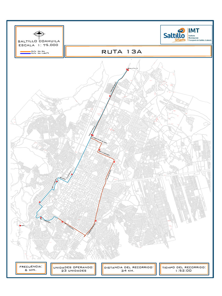 Recorrido Ruta 13A en Saltillo | PDF