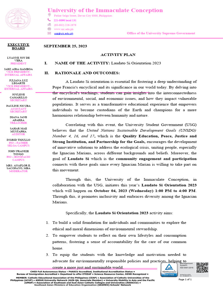 AP Laudato Si Orientation 2023 | PDF | Sustainability