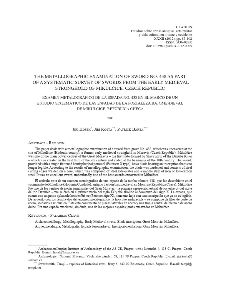 The Metallographic Examination of Sword | PDF