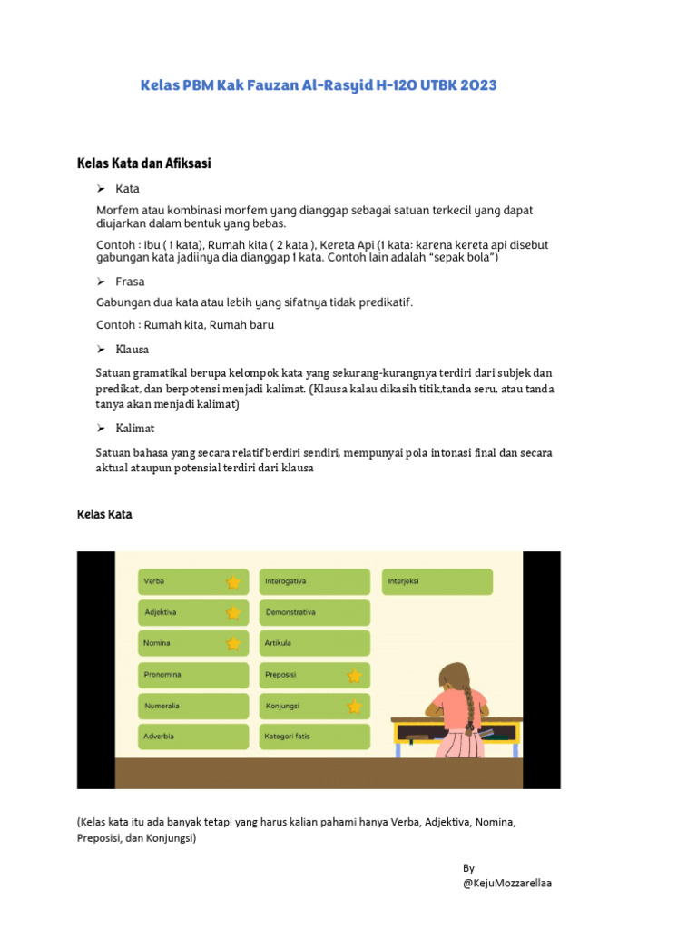 Catatan PBM Kak Fauzan H-120 2023 | PDF | Pengembangan Diri
