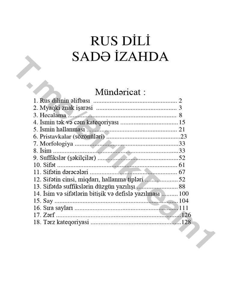 Rus Dili Sade İzahda | PDF