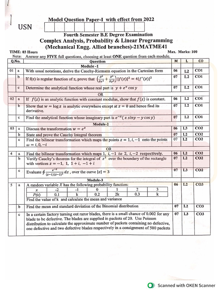 21MATME41 MPQ - Srikanth Raja | PDF